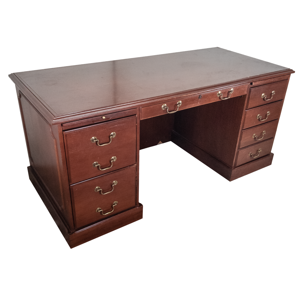 Solid Wood 7 Drawer Desk
